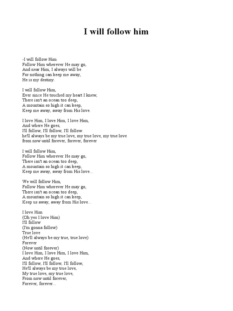 I Will Follow Him | PDF | Poetry