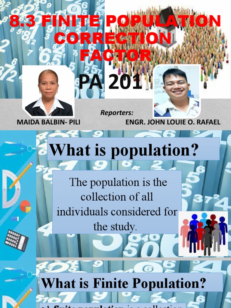 8 3 Finite Population Correction Factor Pdf Standard Error Standard Deviation