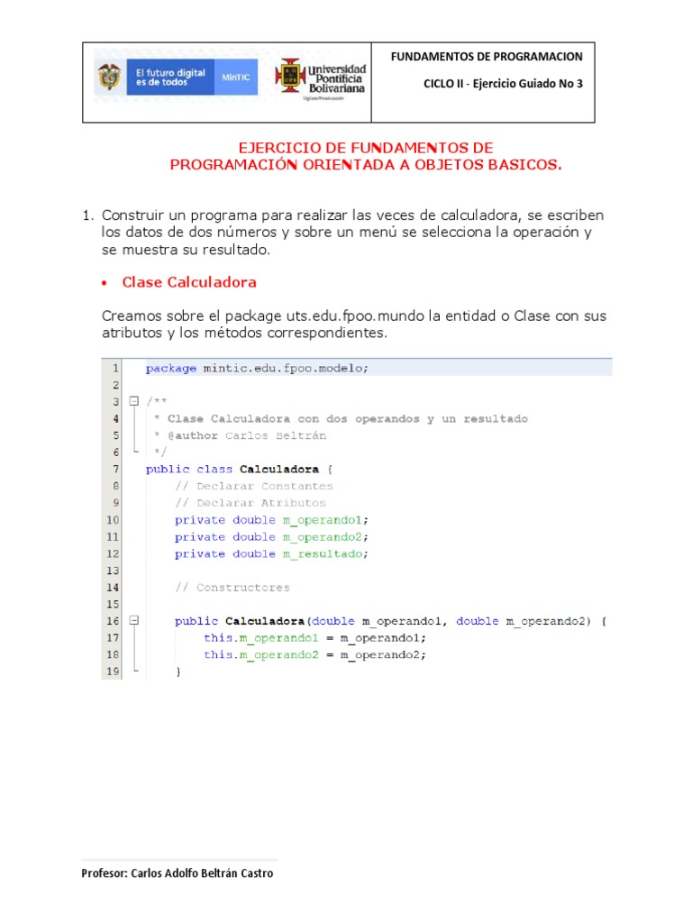 Ejercicioguiado03 Java Pdf Lenguaje De Programación Objeto 