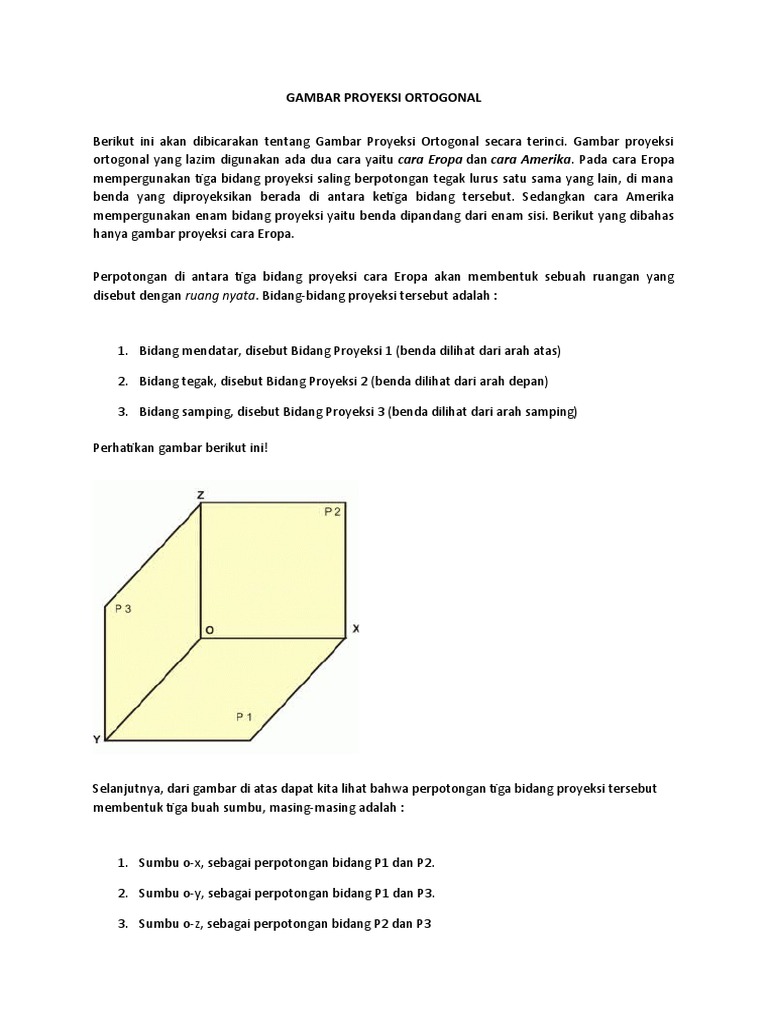 Materi Gambar Proyeksi Ortogonal | PDF
