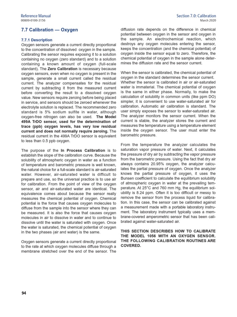 Oxygen Sensor Calibration Guide | PDF | Calibration | Atmosphere Of Earth