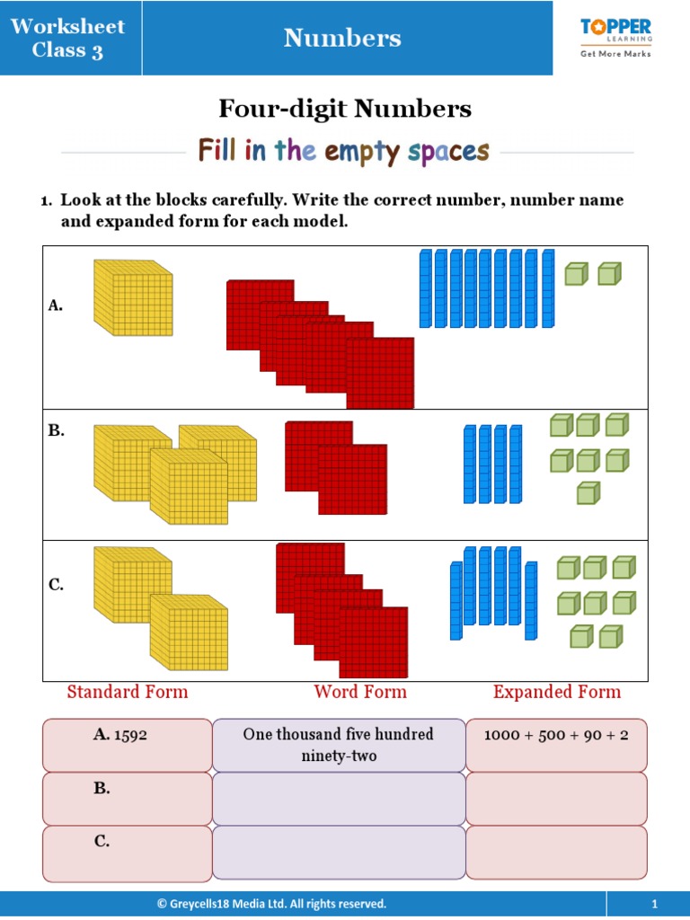 ICSE Grade 3 Maths Worksheet | PDF | Worksheet | Teaching Mathematics
