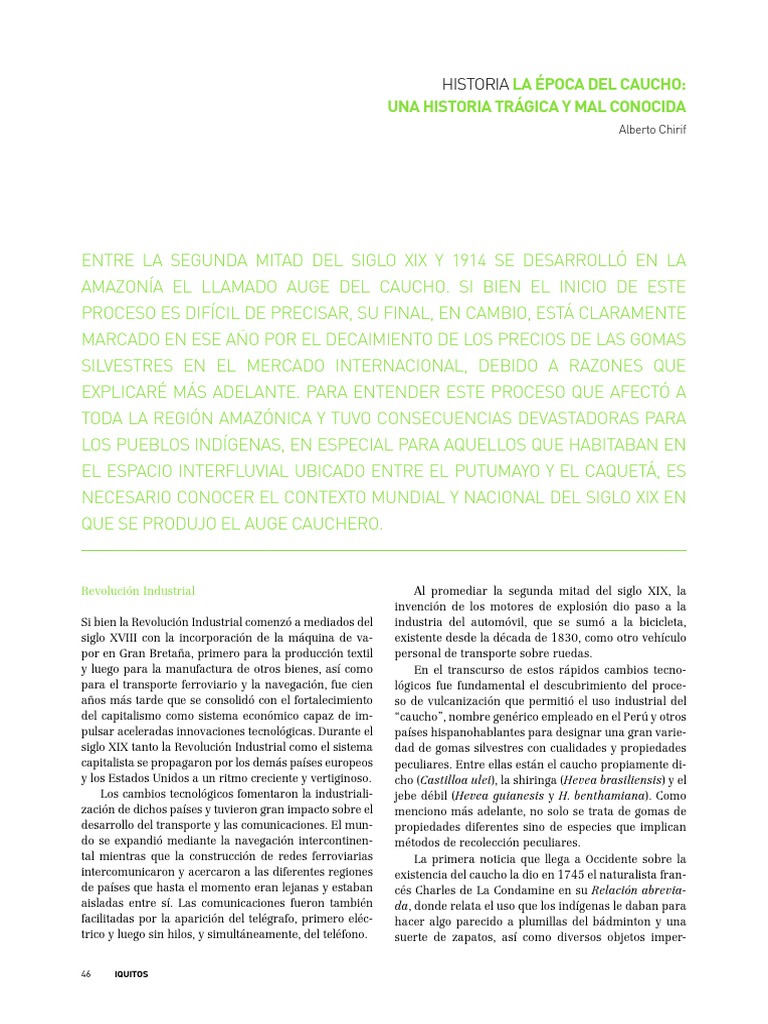 Auge y Tragedia del Caucho en Iquitos | PDF | Caucho natural | Perú