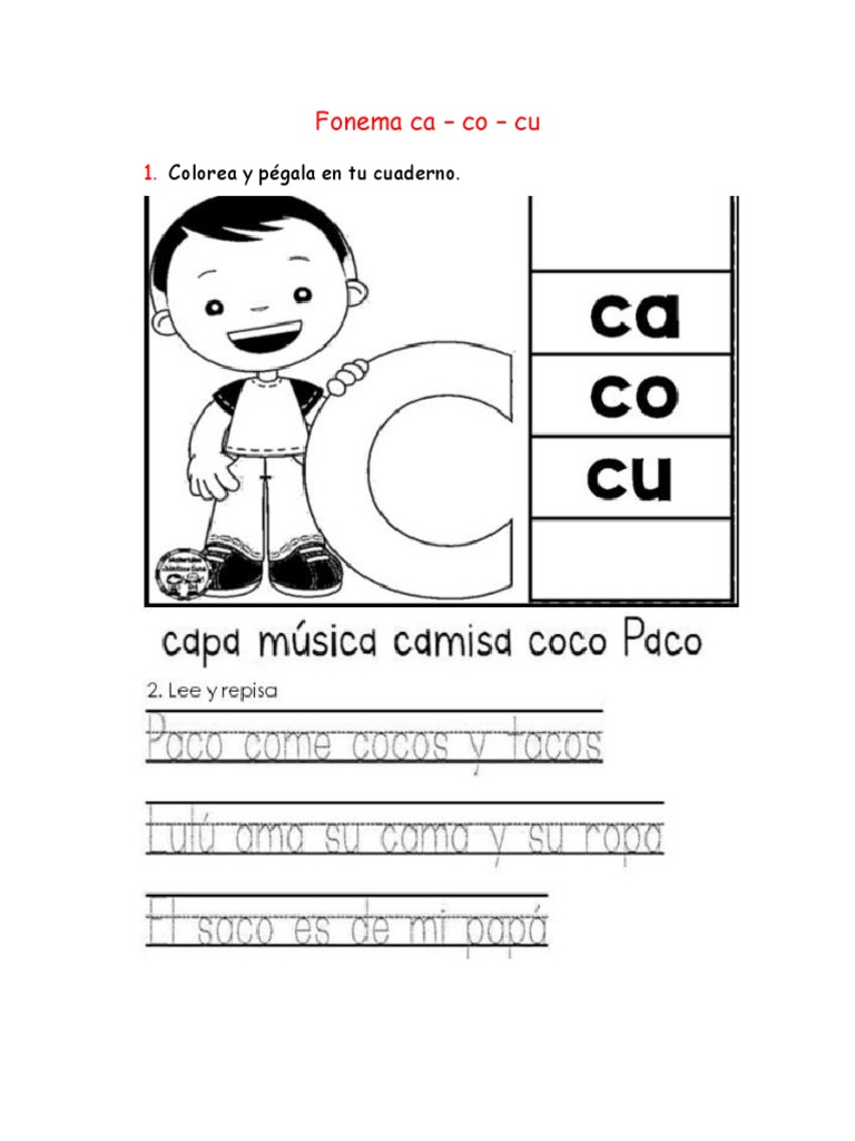 Fonema Ca-Co-Cu | PDF