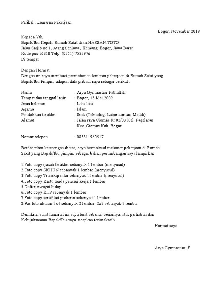 CV - Arya Gymnastiar | PDF