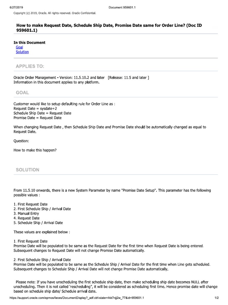 How To Make Request Date, Schedule Ship Date, Promise Date Same For ...
