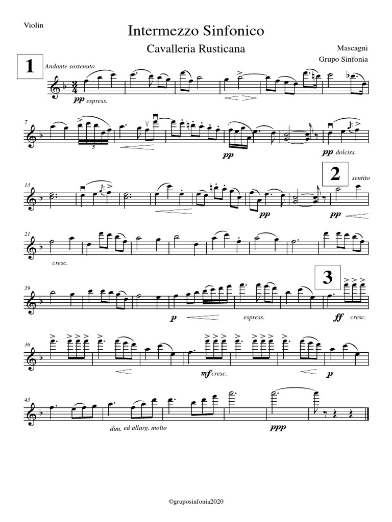 Intermezzo Violino 1 Trio | PDF | Musique italienne | Opéra