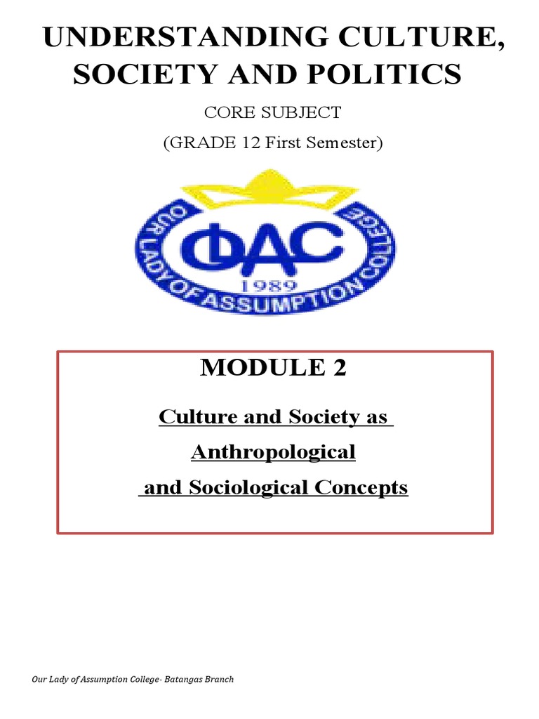 Understanding Culture-Module 2 | PDF | Value (Ethics) | Traditions