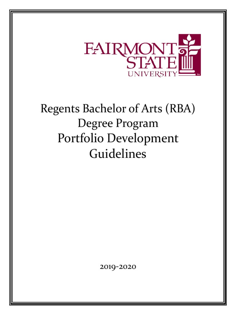 Portfolio Development Guidelines: Regents Bachelor of Arts (RBA) Degree ...