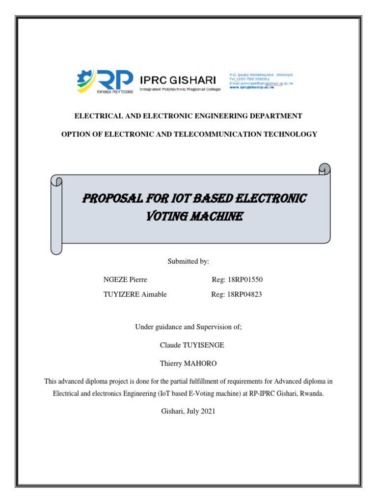 IoT Based Biometric Voting System | PDF | Biometrics | System On A Chip