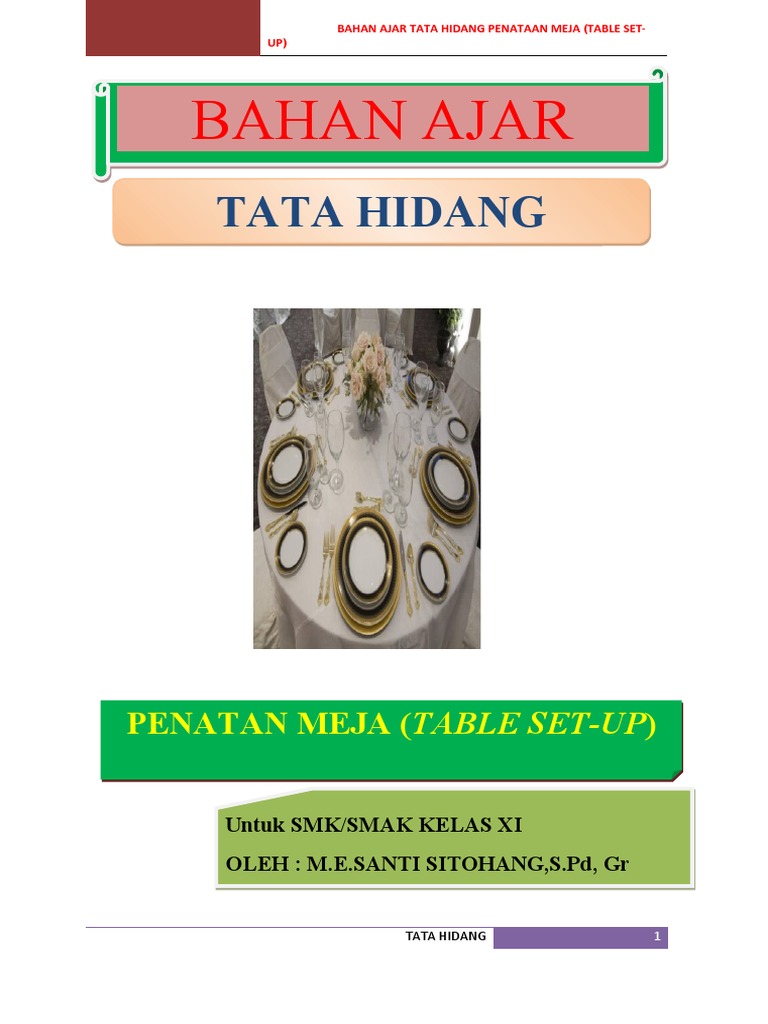 Bahan Ajar Table Set Up | PDF