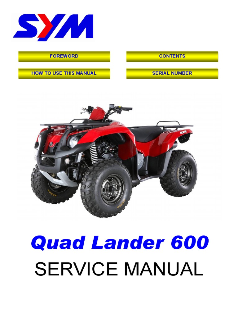 Quad Lander 600: Service Manual | PDF | Carburetor | Electrical Connector
