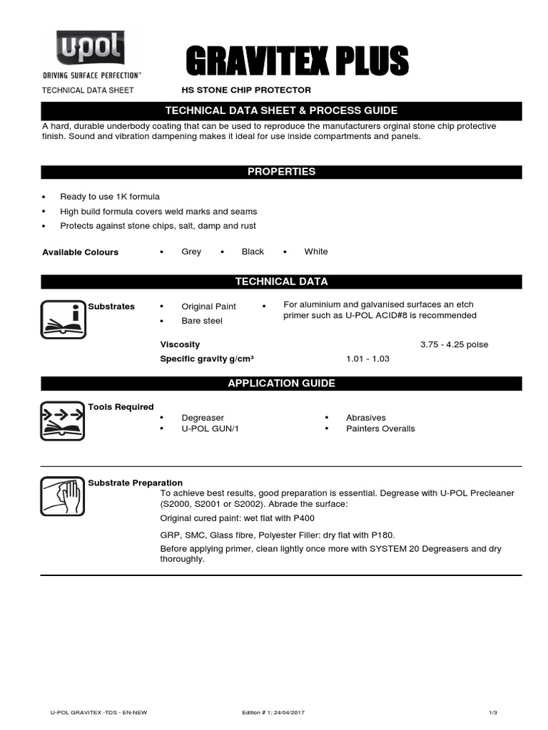 Gravitex Plus: Technical Data Sheet & Process Guide | PDF | Paint ...