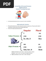 A Detailed Lesson Plan About Pronoun and Its Kind | PDF | Pronoun ...