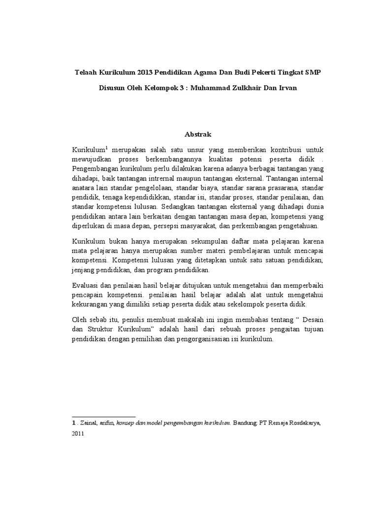 Artikel Telaah Kurikulum | PDF