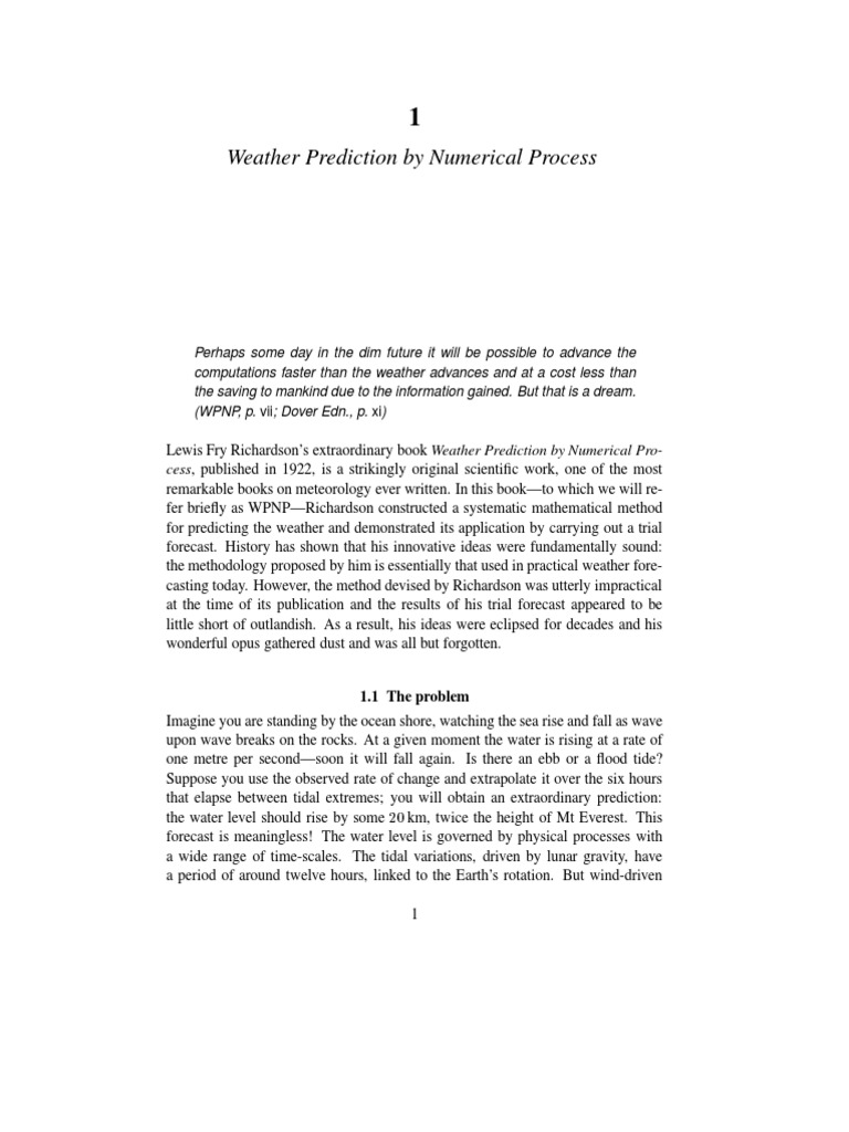 Weather Prediction by Numerical Process | PDF | Weather Forecasting ...