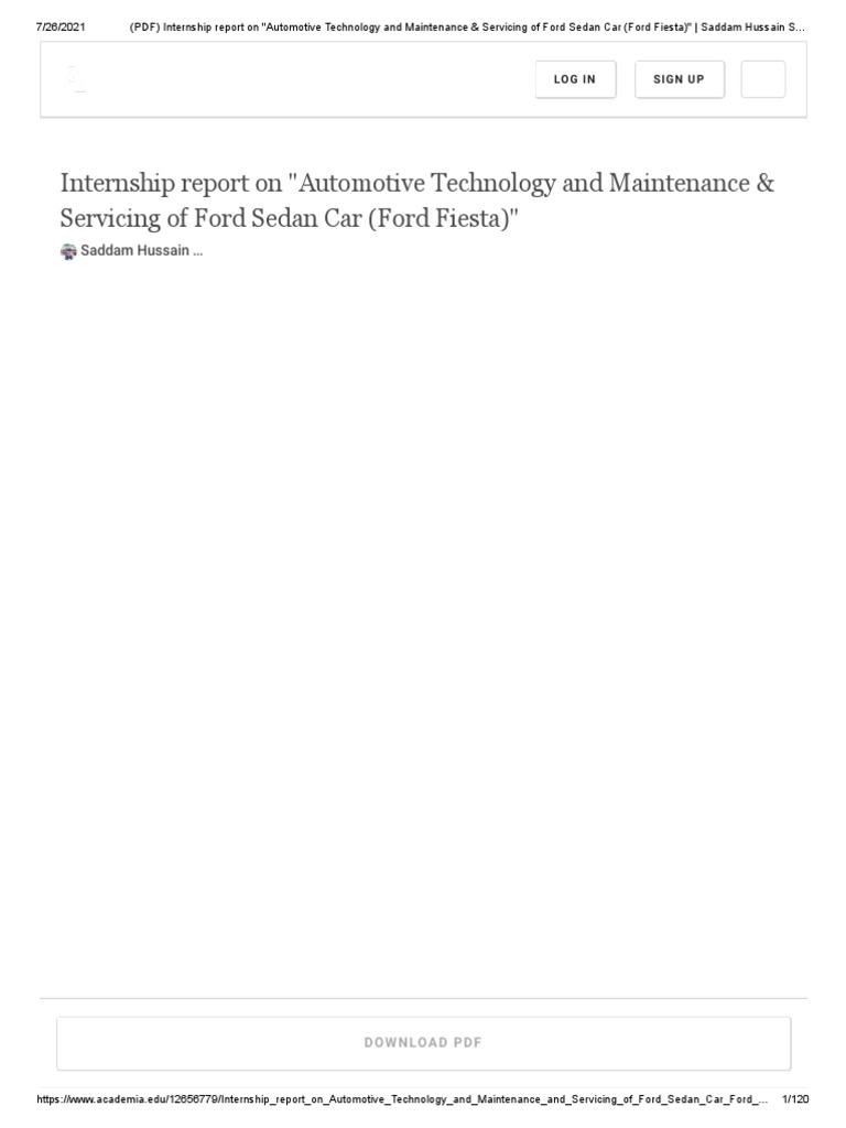 Ford Fiesta Maintenance Report | PDF | Ford Motor Company | Car