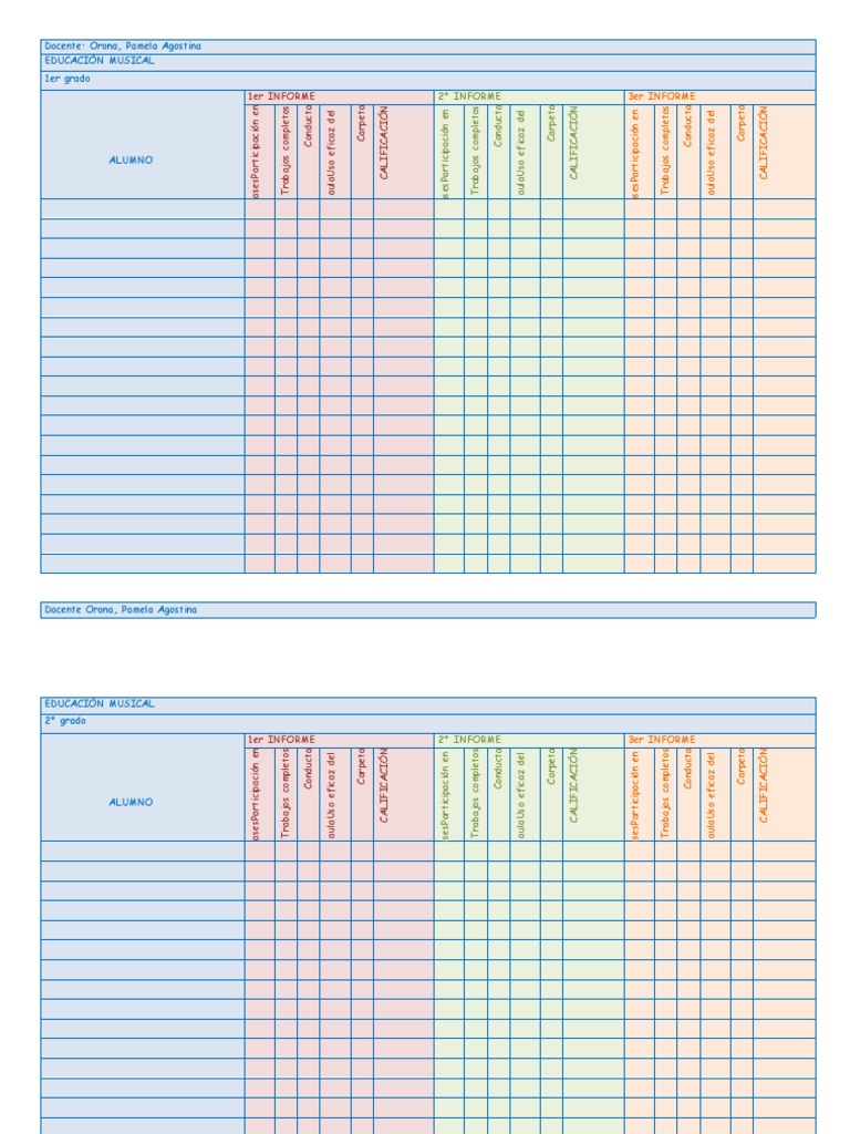 Planillas Colegio | PDF | Entretenimiento (general)
