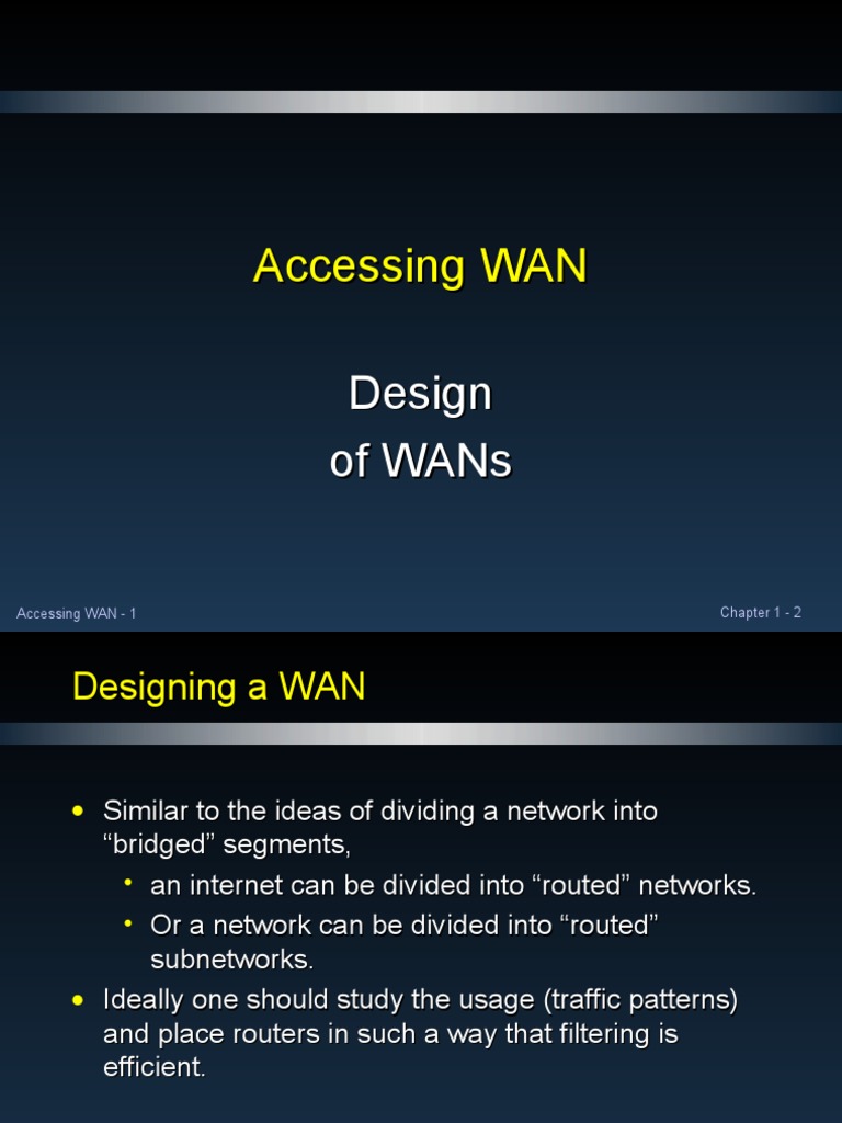 Accesing - WAN - Chapter - 1 - Design - WANs | PDF | Router (Computing ...
