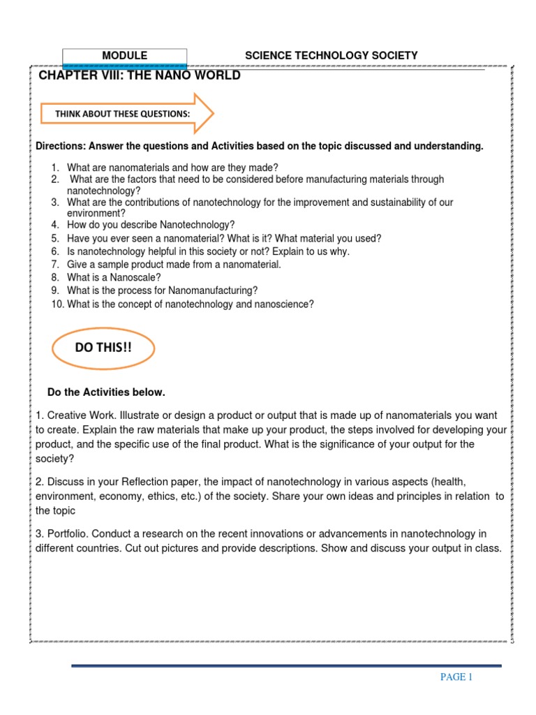 Nanotechnology Questions | PDF