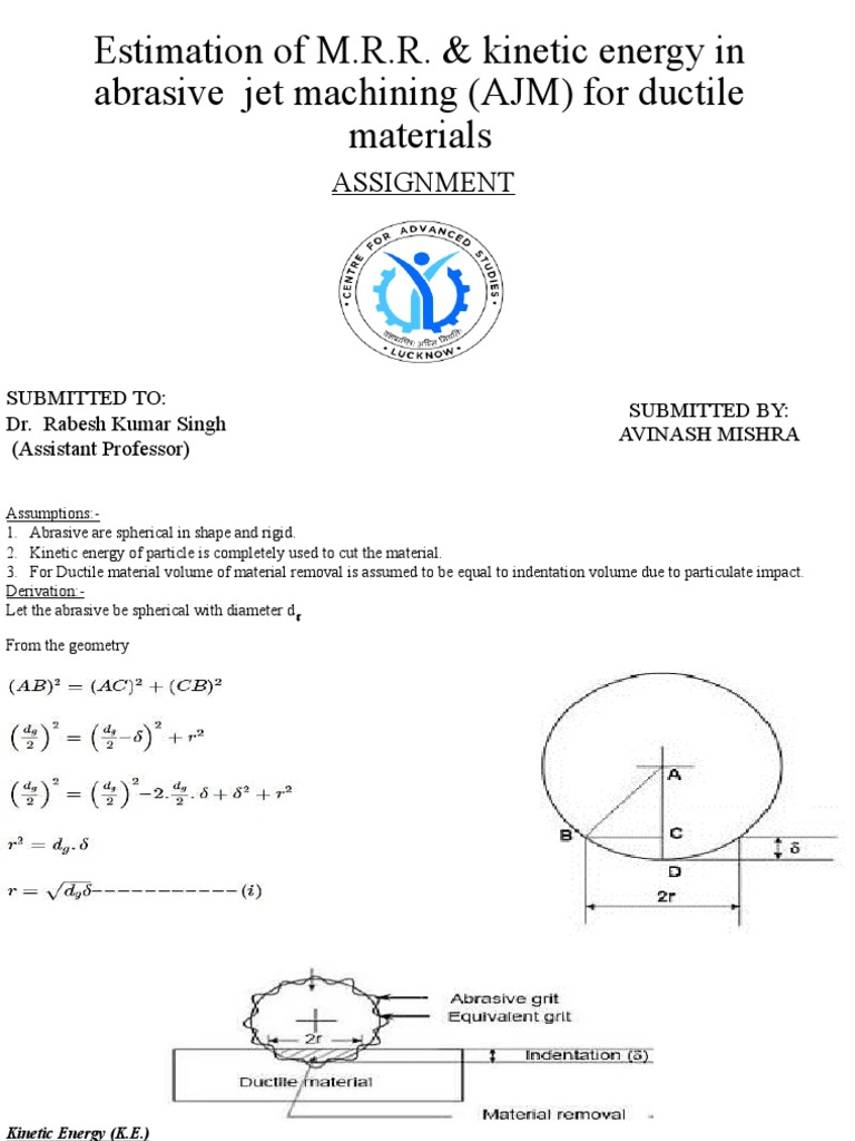 Abrasive Jet Machining (AJM) | PDF