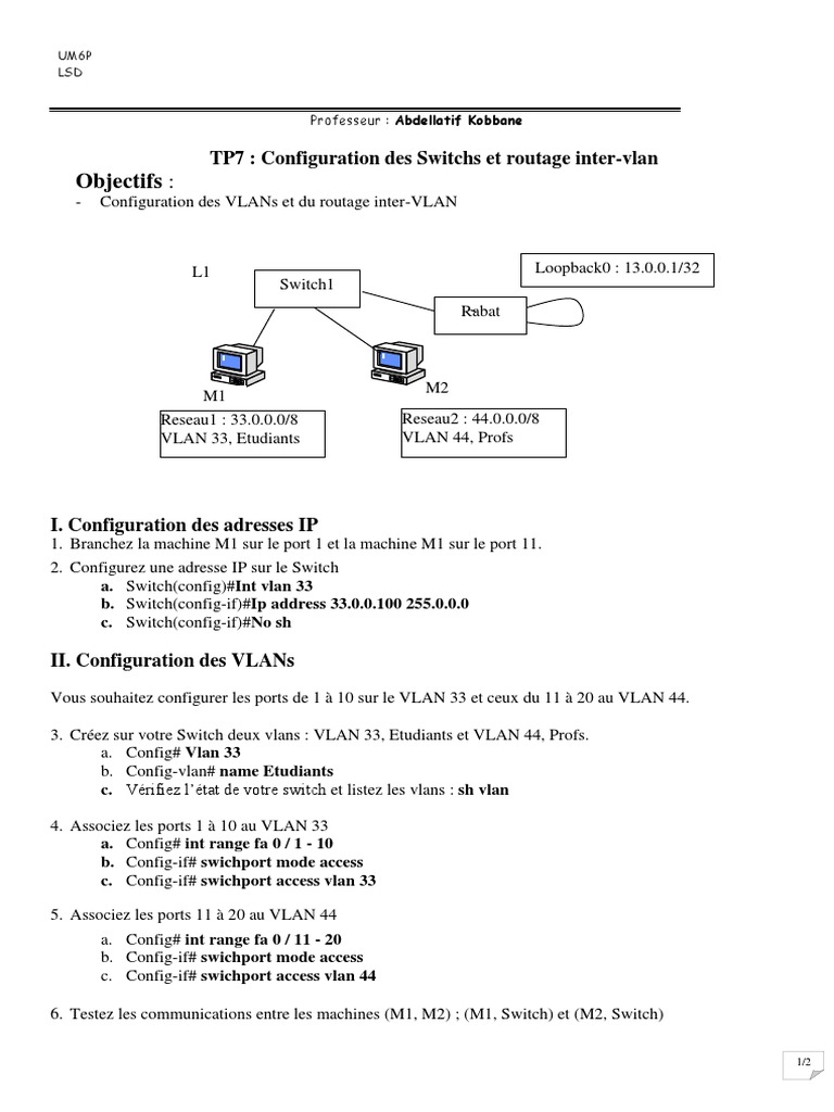 TP7 Switching 2021 LSD | PDF | Réseau informatique | Adresse IP