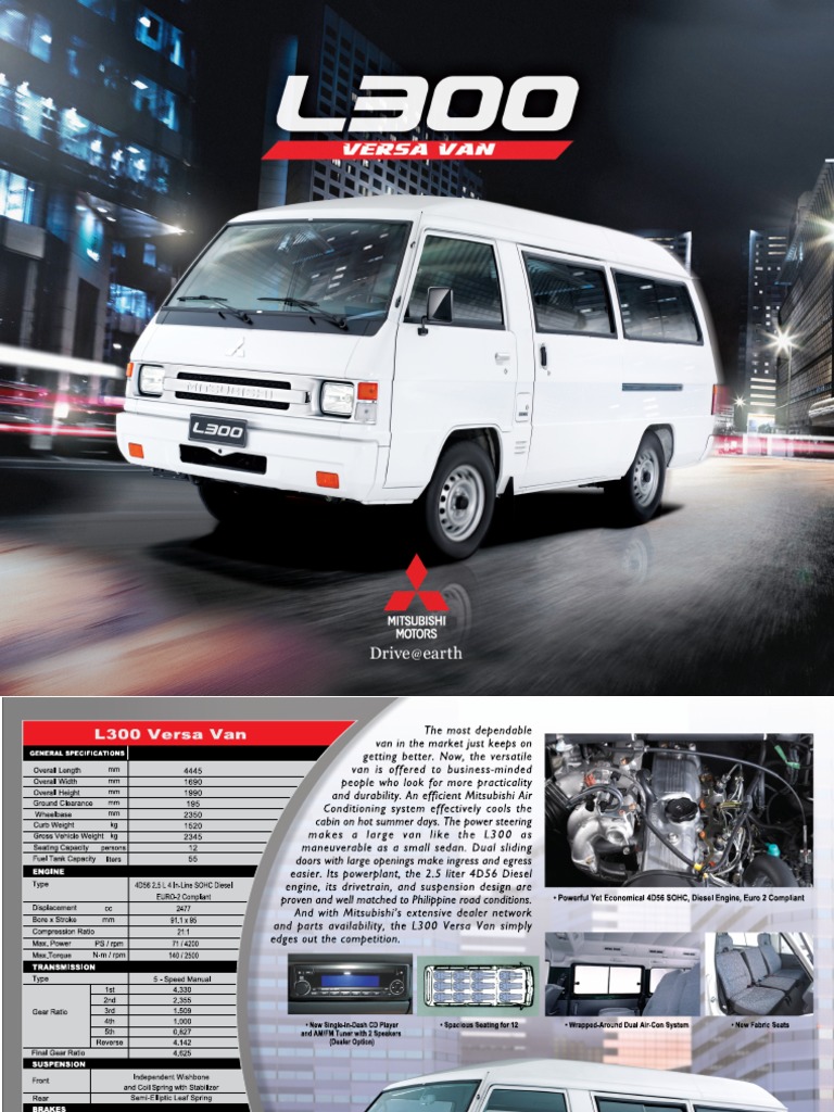 Mitsubishi L300 Versa Van PH Brochure | PDF