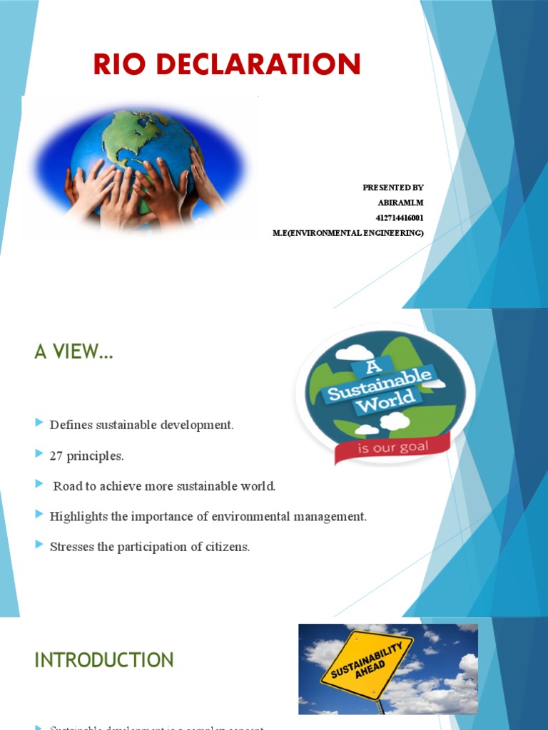 Rio Declaration | PDF | Environmental Protection | Sustainability