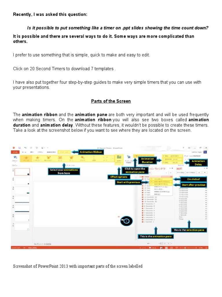 Tutorial in Creating Countdown Timers Through Powerpoint | PDF ...