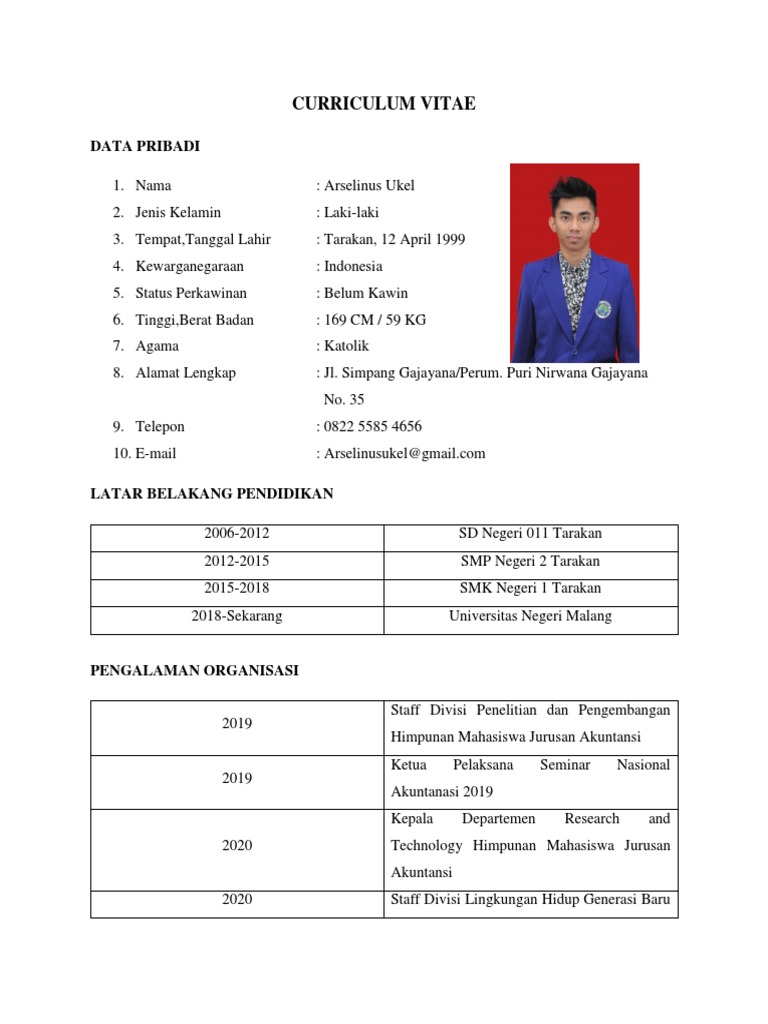 CV - Arselinus Ukel | PDF