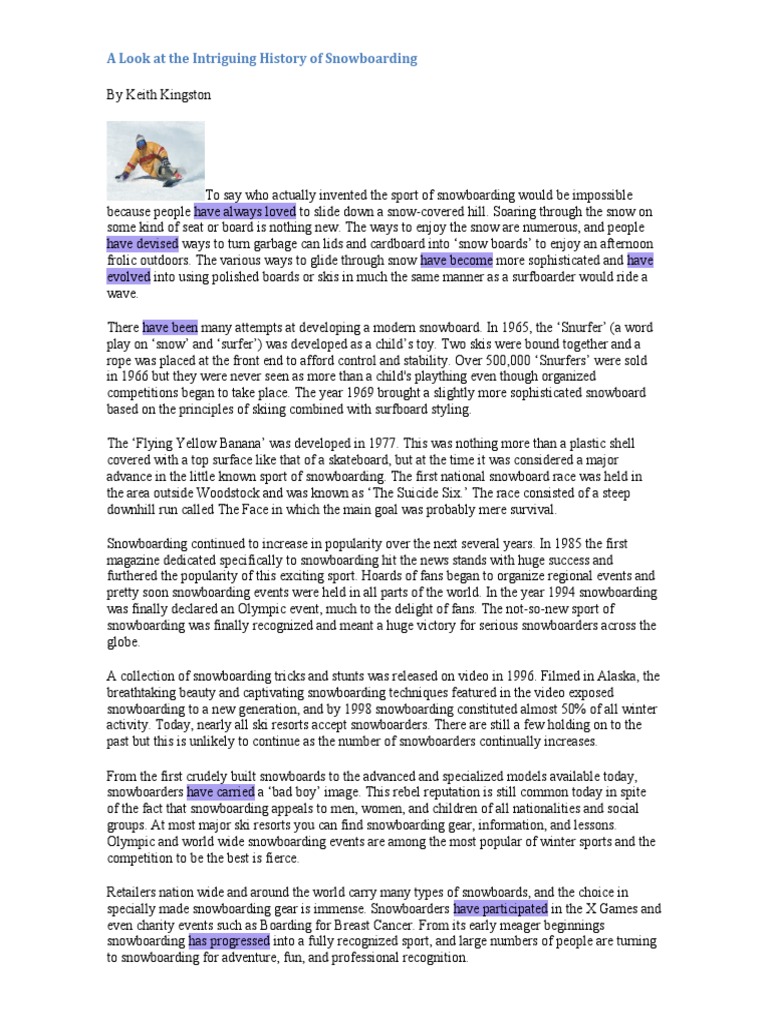 A Look at The Intriguing History of Snowboarding | PDF | Boardsports ...