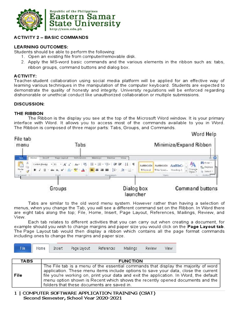 Activity2 Csat Word 2021 | PDF | Menu (Computing) | Computer File