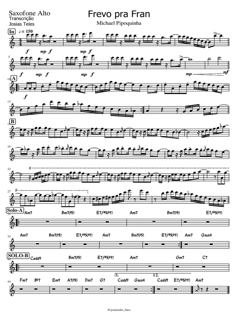 Frevo Pra Fran: Saxofone Alto | PDF