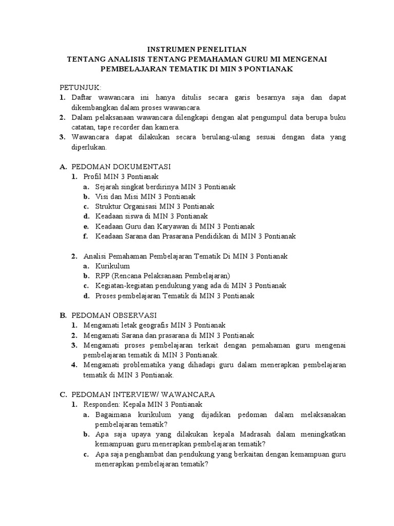 Pedoman Wawancara | PDF