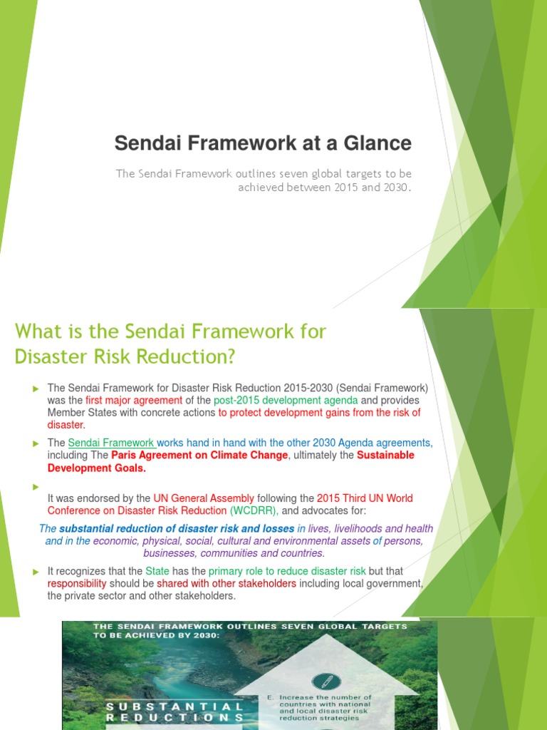 Overview of the Sendai Framework | PDF | Climate Resilience | Disaster ...