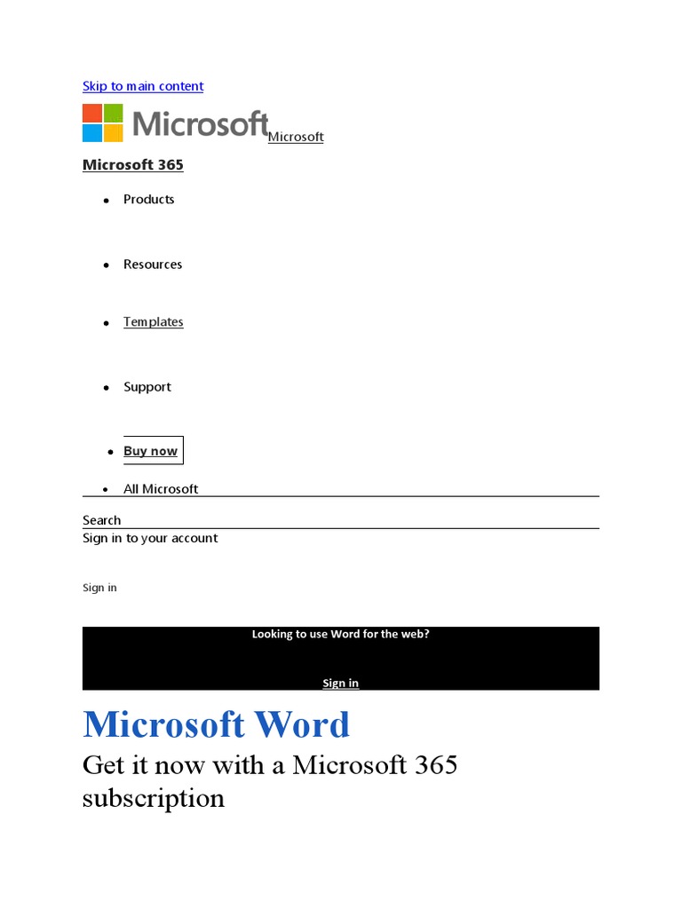 Microsoft Word: Get It Now With A Microsoft 365 Subscription | PDF ...