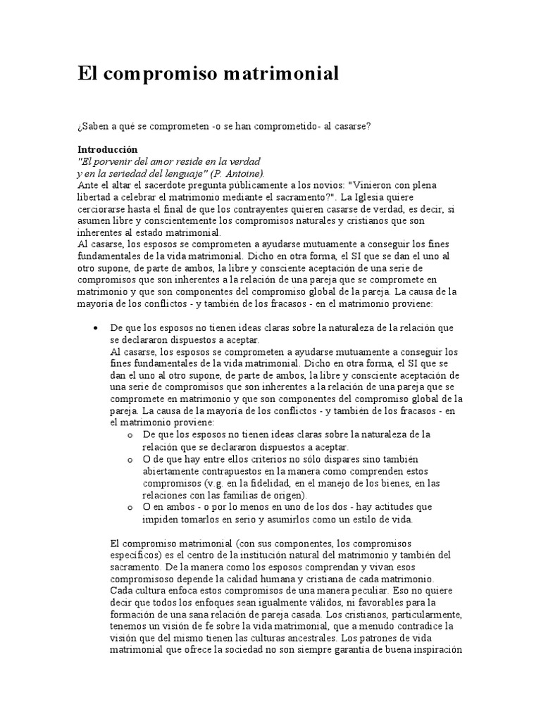 El Compromiso Matrimonial | PDF | Matrimonio | Divorcio