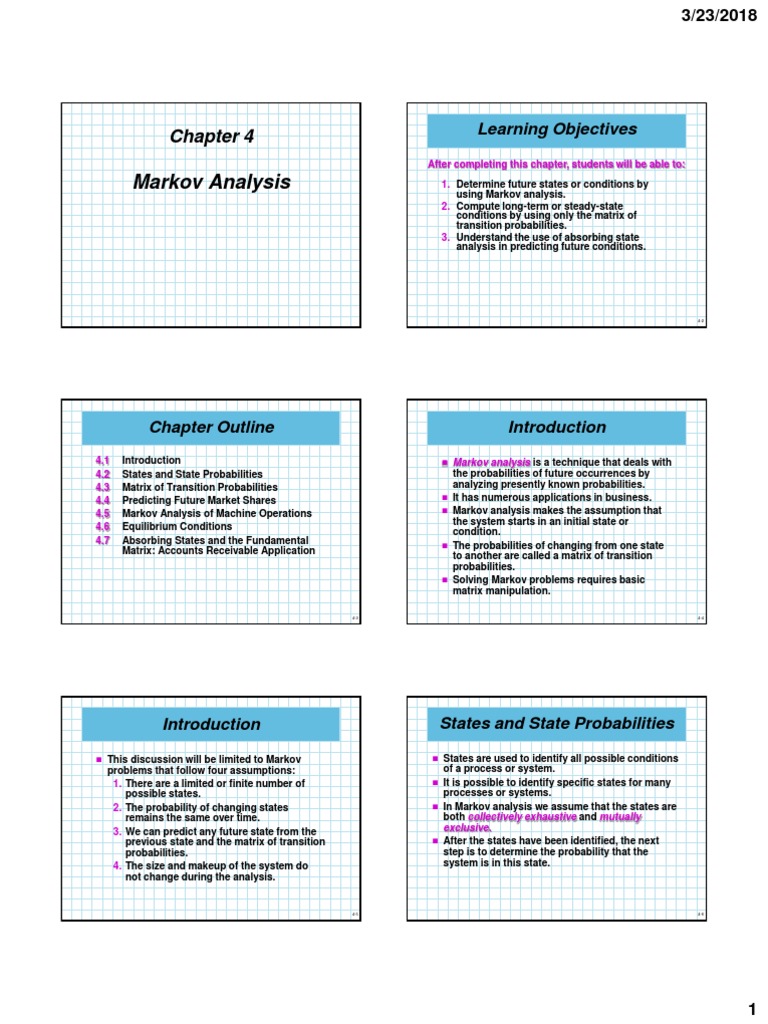 Lecture 10 Markov Analysis 1 1 | PDF | Markov Chain | Applied Mathematics