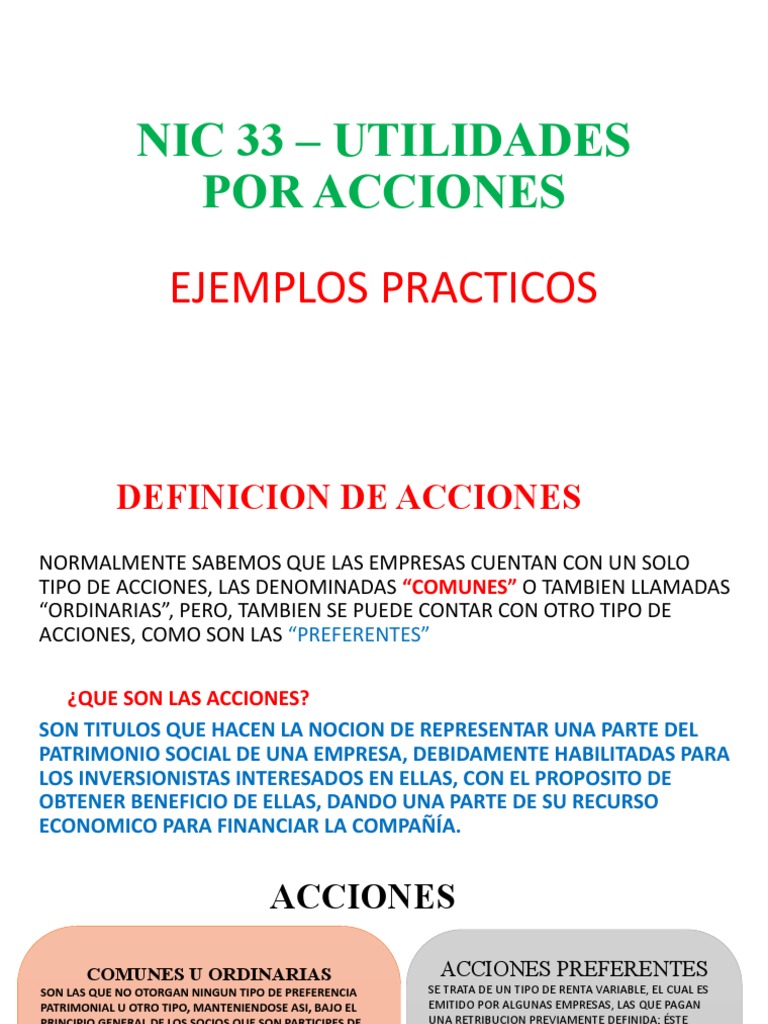 Nic 33 - Dos Ejemplos Practicos | PDF | Acciones preferentes ...