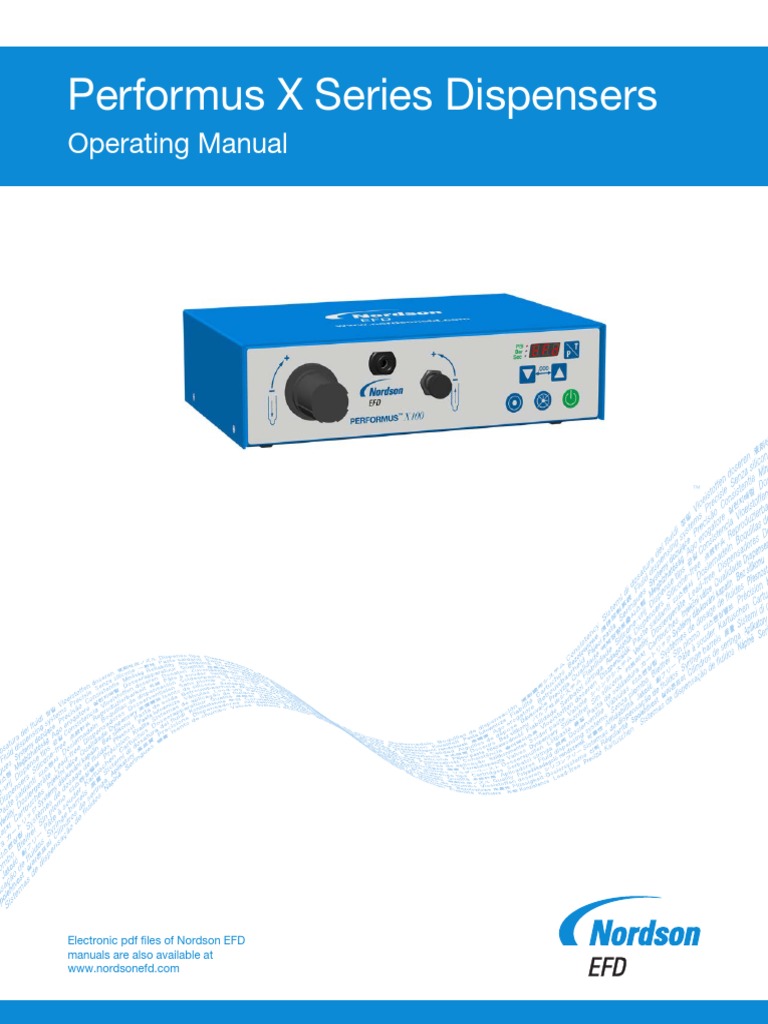 Performus X Series Dispensers: Operating Manual | PDF | Switch | Chlorine
