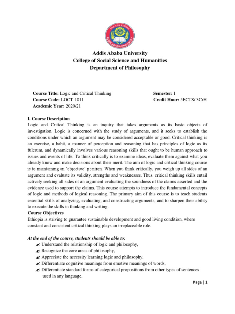 Addis Ababa University College of Social Science and Humanities ...