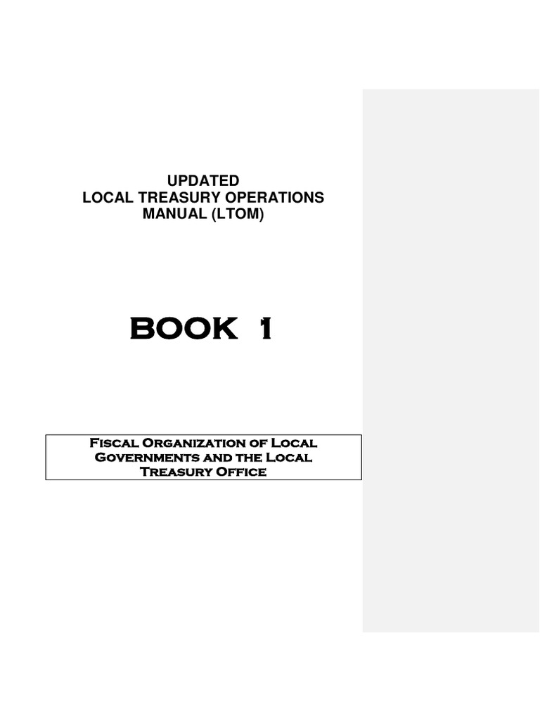 Book 1: Updated Local Treasury Operations Manual (Ltom) | PDF | Policy ...