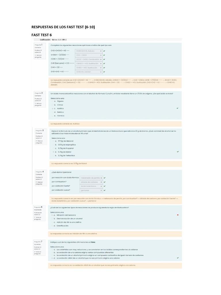 Respuestas de Los Fast Test | PDF