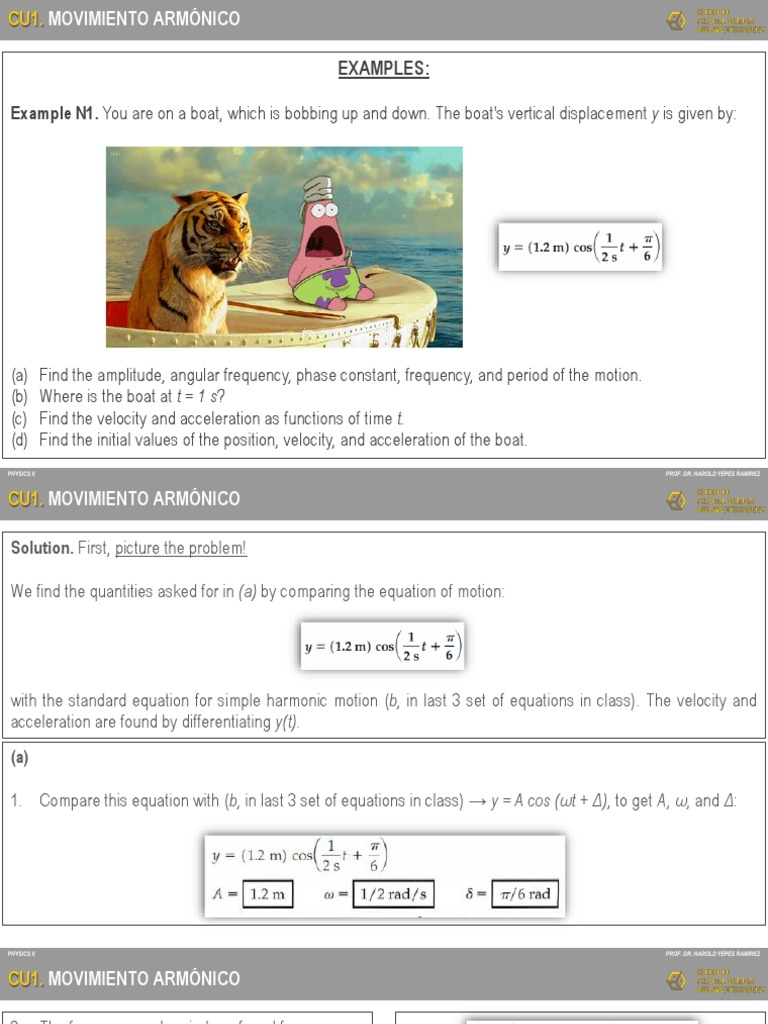 Examples:: Example N1. You Are On A Boat, Which Is Bobbing Up and Down ...