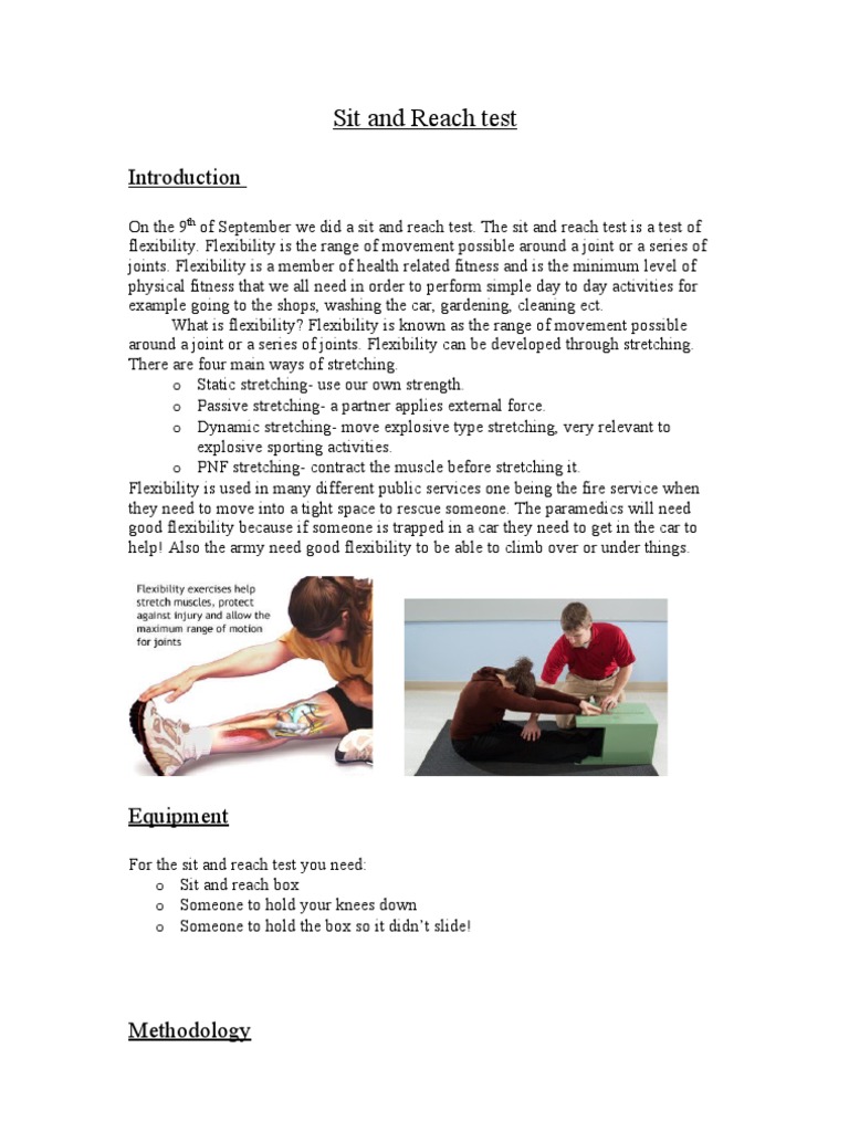 Sit and Reach Test Overview and Method | PDF | Career & Growth