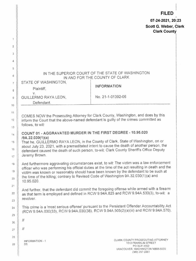 Charging Document For Guillermo Raya Leon | PDF