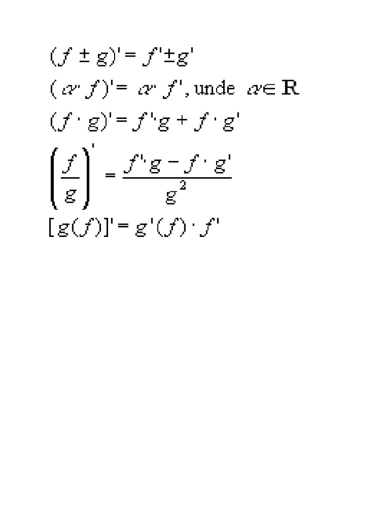 Derivative Table | PDF