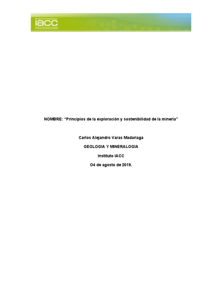 Control Semana 7 Geologia | Descargar gratis PDF | Prospección | Minería