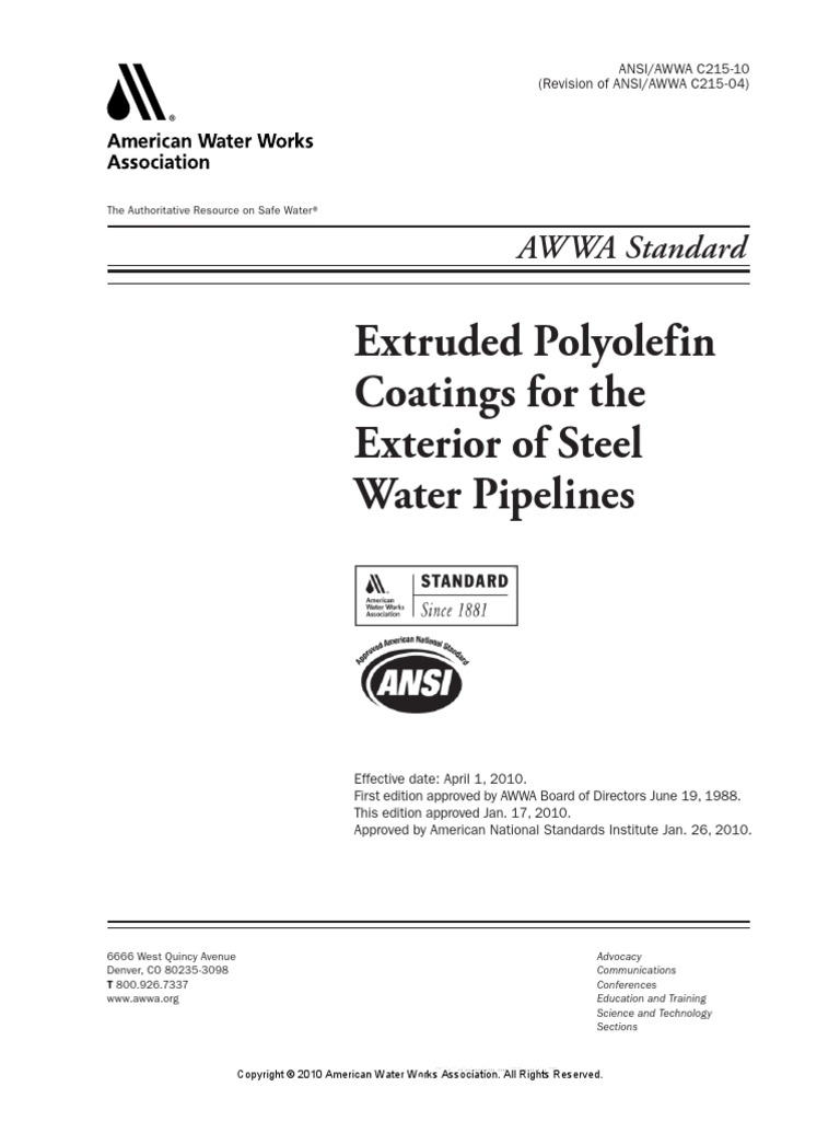 Ansi Awwa c215-10 | PDF | Extrusion | Adhesive