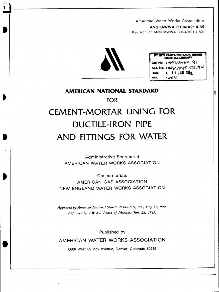 Awwa C104 | PDF